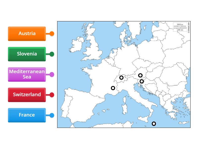 Borders of Italy - Labelled diagram