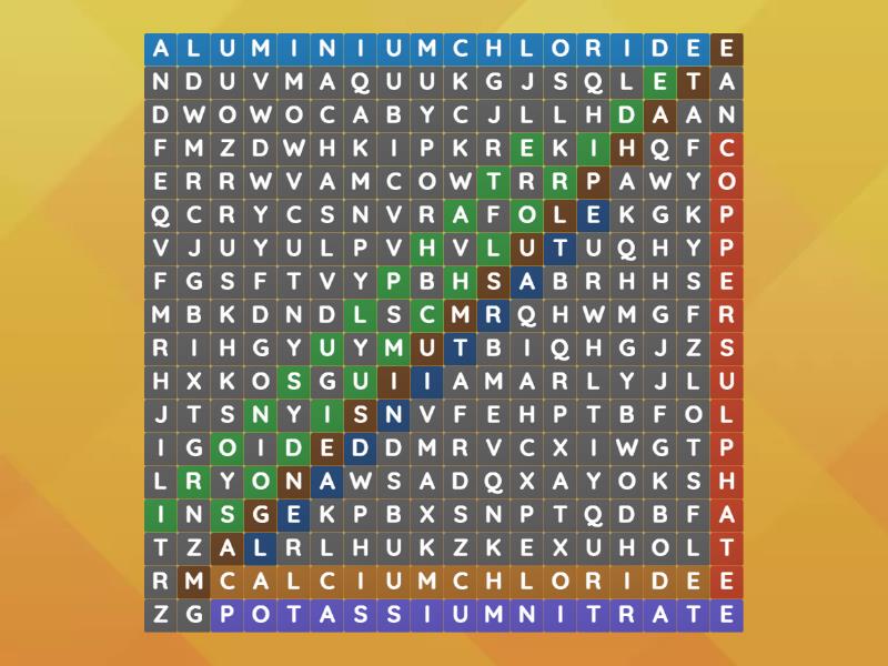 Find the salt - Wordsearch