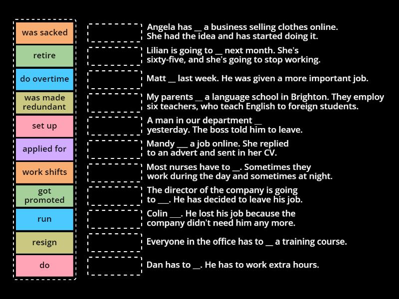 EF Int 8A work verbs - Match up
