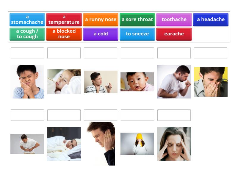 (health problems vocabulary) - Match up