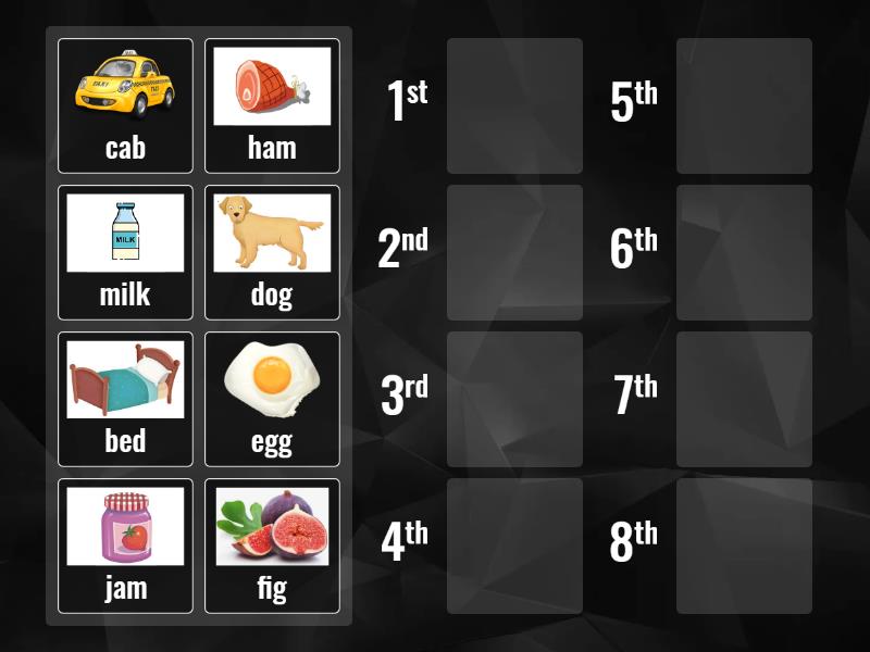ABC short words - Rank order