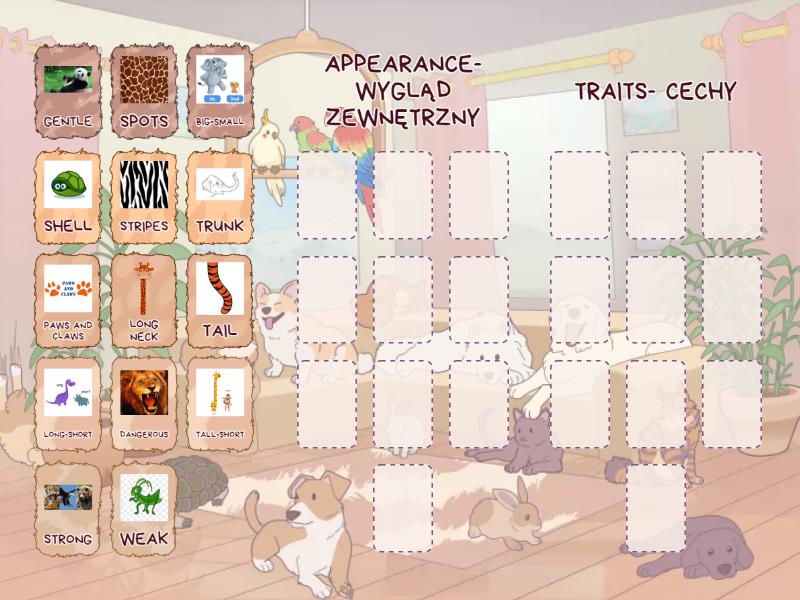 ANIMALS- APPEARANCE, TRAITS - Group sort