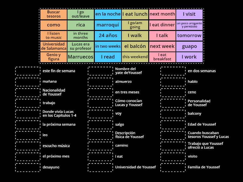 HLS Repaso para examen de hablar - Match up