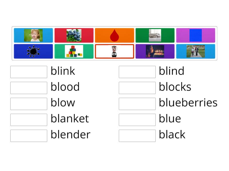 Consonant Blend 'bl' Game - Match up