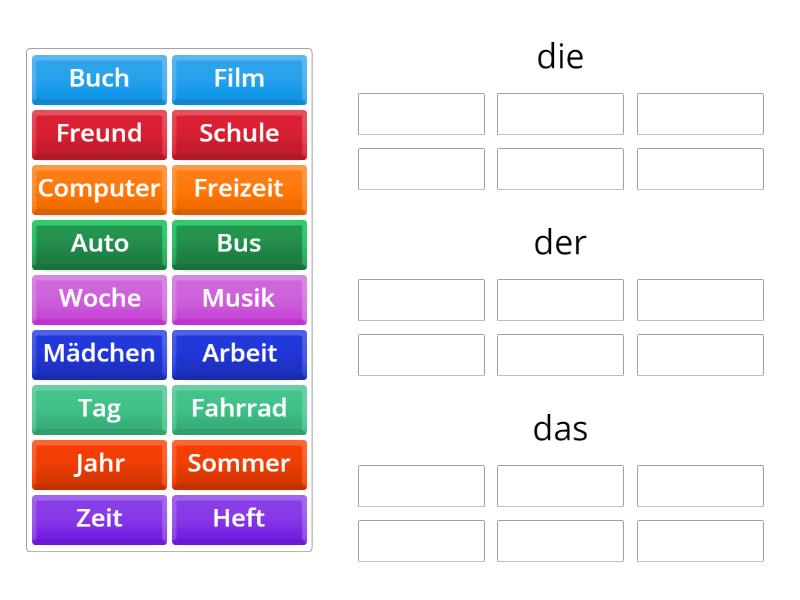 die, der oder das? - Group sort