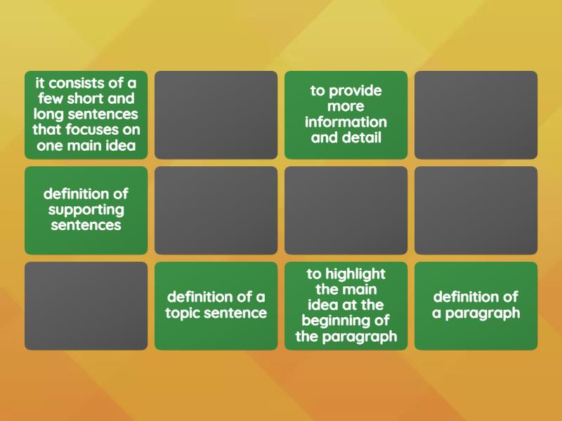 Understanding paragraphs - Matching pairs