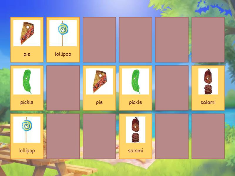 Memory game - The Very Hungry Caterpillar (part 2) - MEIE - Matching pairs