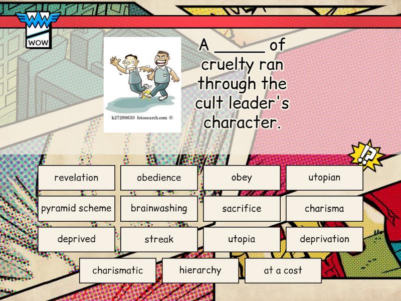 Why do people join cults (vocabulary) - Find the match