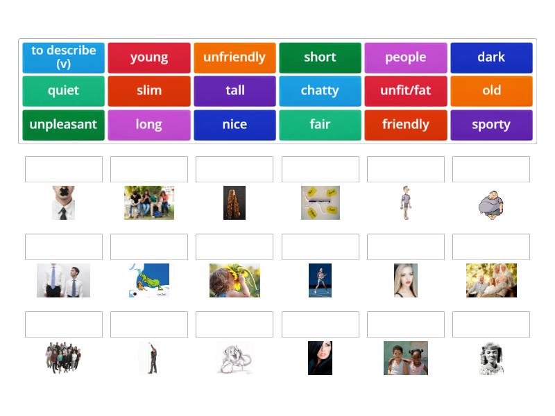 Unit 2 Describing people - Une las parejas
