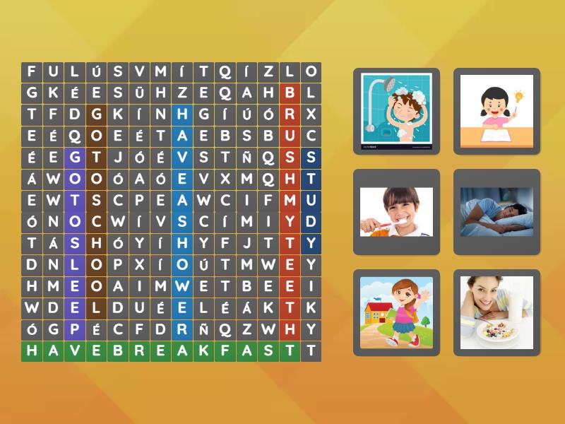 DAILY ROUTINES - Sopa de letras