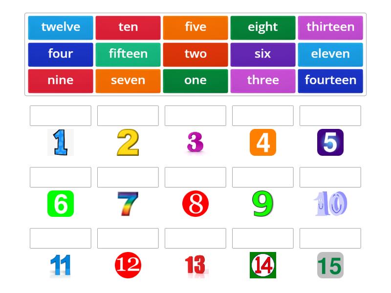 Numbers 1-15 - Une las parejas
