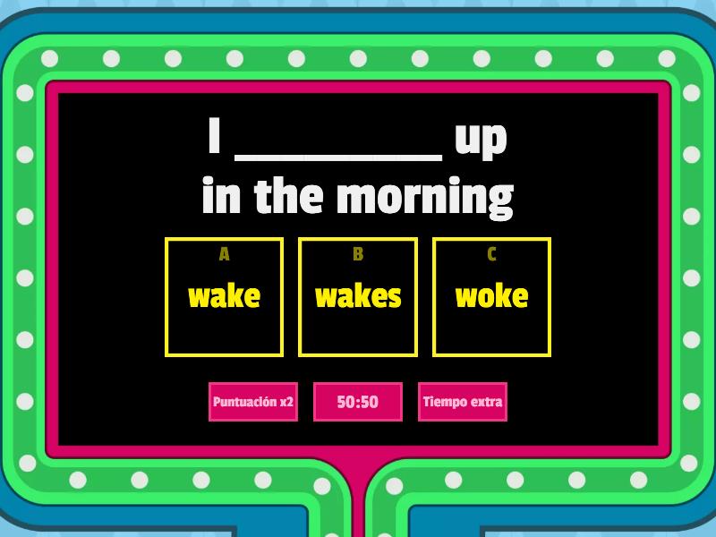 Simple Present - Daily Routine - Gameshow quiz