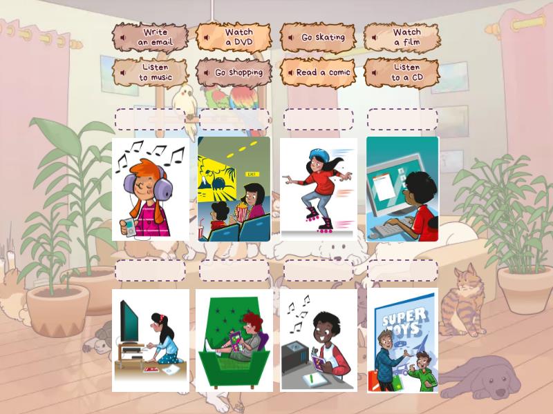 3rd Grade Week 13 Class 2 Free time Review - Match up