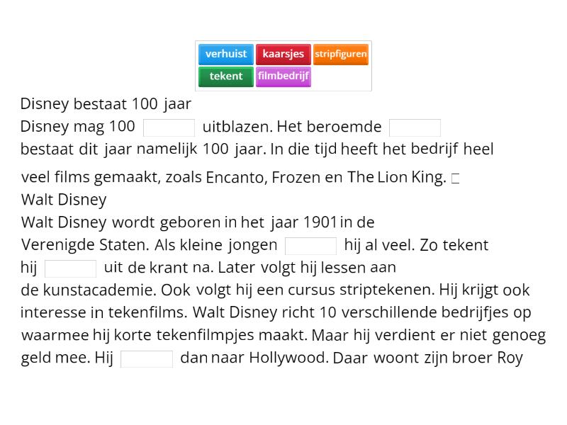 disney - Complete the sentence