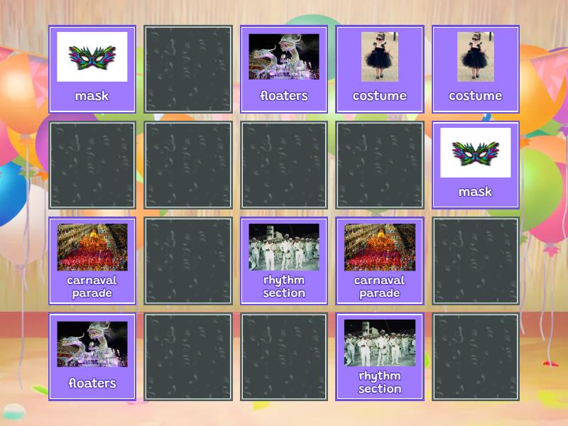 Carnaval Time! - Matching pairs