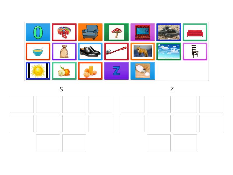 Identificar Fonema s y z inicial - Group sort