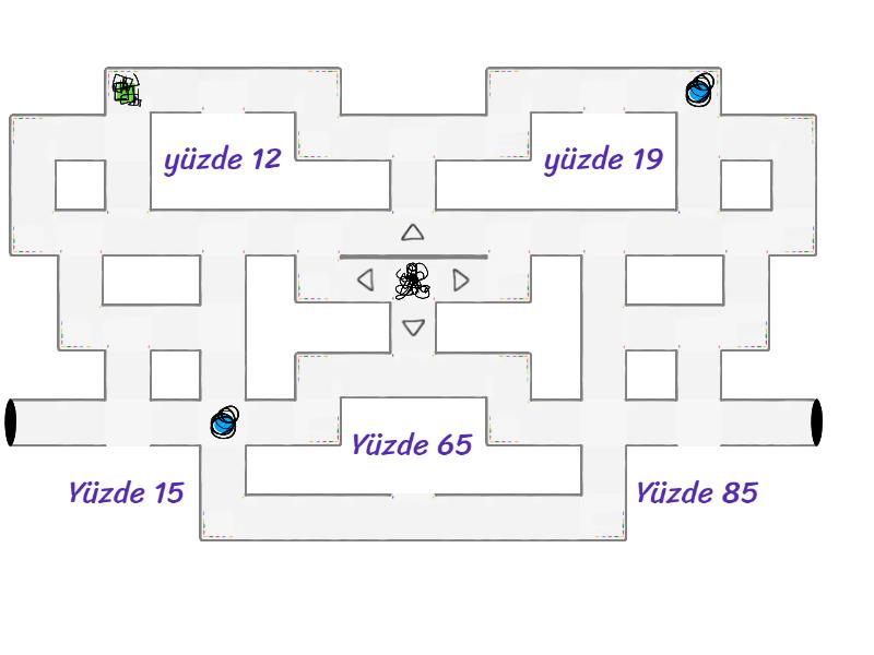 5.sınıf matematik yüzdeler (basit) - Labirent kovalamaca