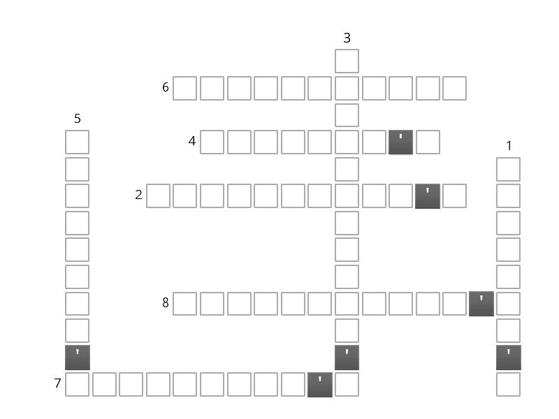 Shops and services vocabulary (Unit 2B pg 154) - Crossword