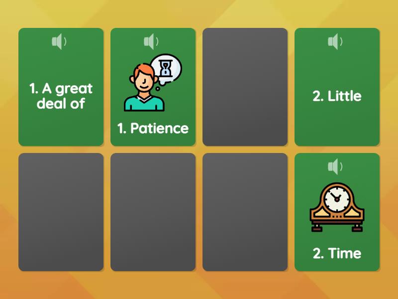 Exercise 6: Match nouns and quantifiers - Matching pairs