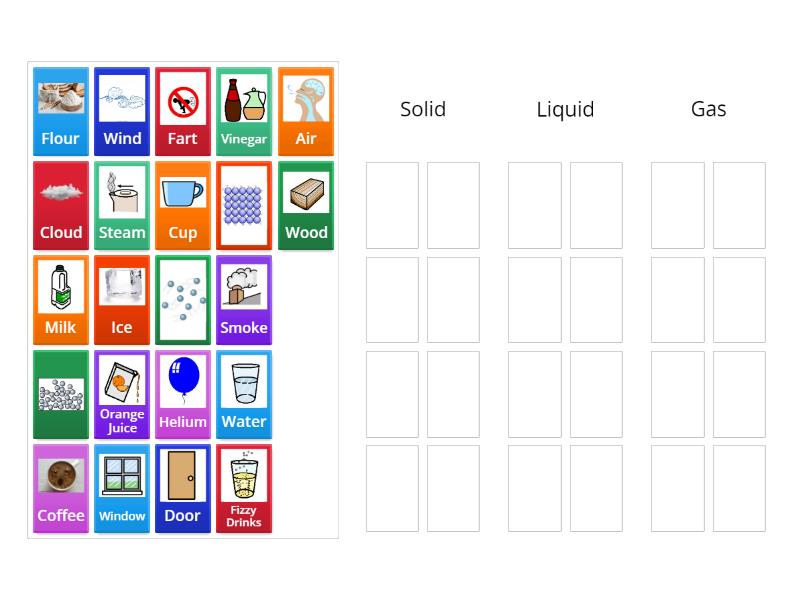 States of matter: solid, liquid or gas? - Group sort