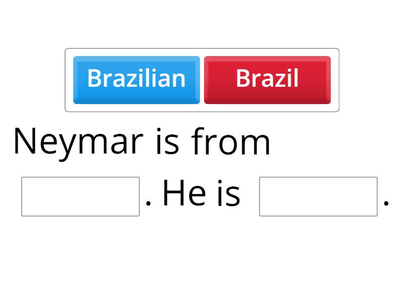 Countries and Nationalities - Complete the sentence