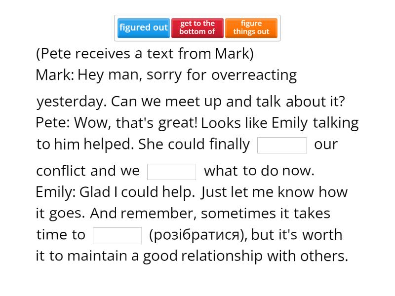 Problem Solving dialogue - Complete the sentence