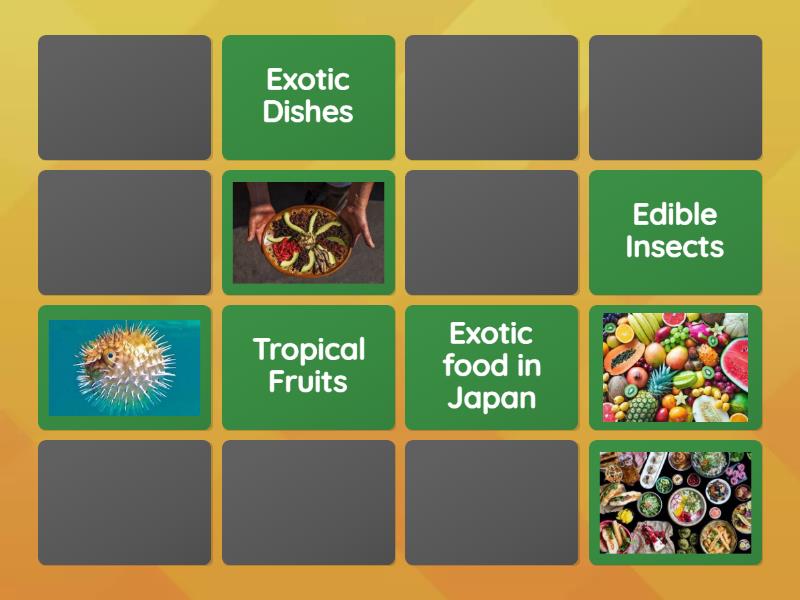 Exotic Food - Matching pairs