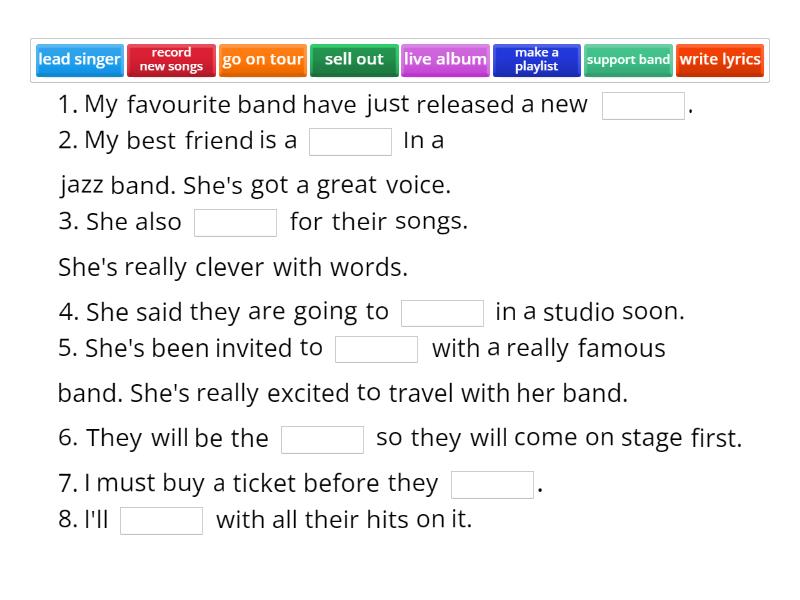 Music and performance - Complete the sentence