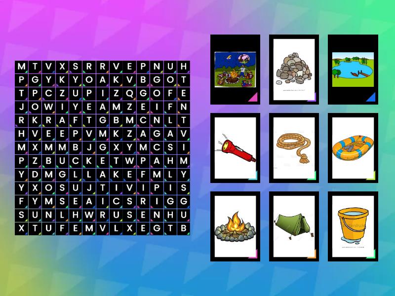 Going camping - Sopa de letras