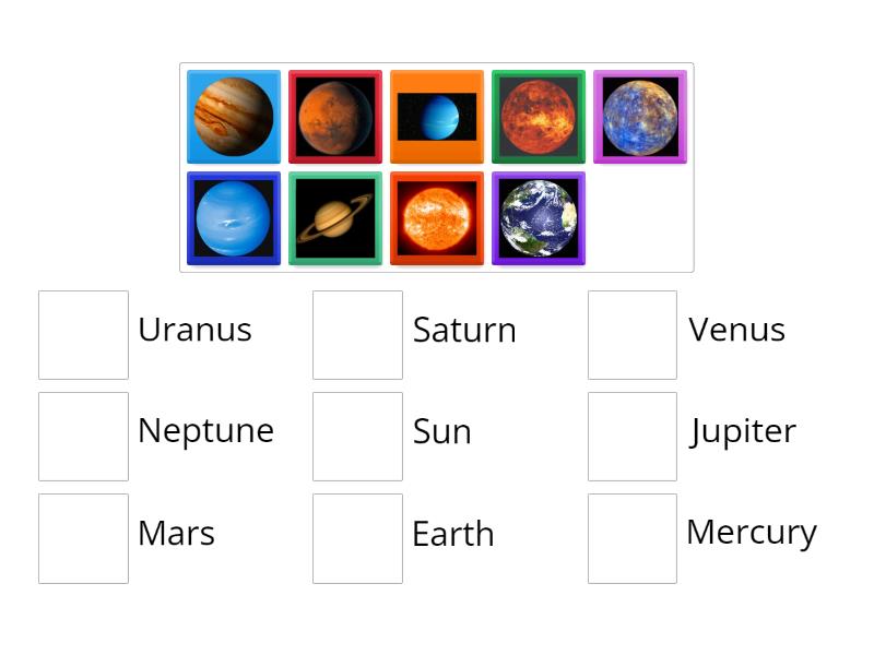 The Planets of the Solar System - Match up