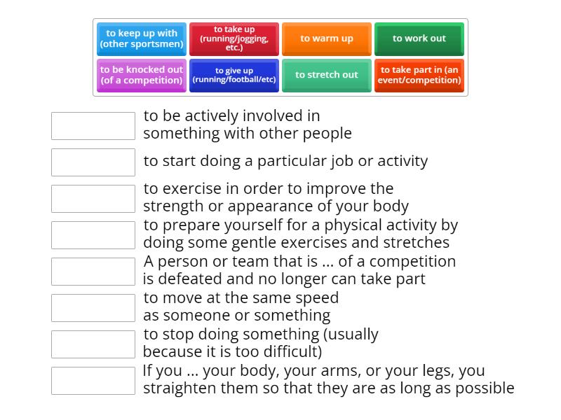 Sports phrasal verbs - Match up
