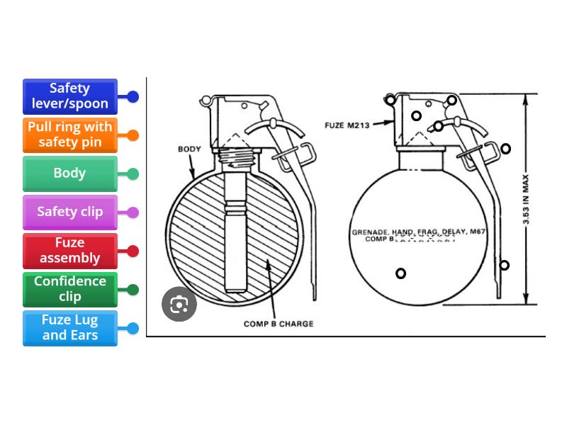 Hand grenade - Labelled diagram