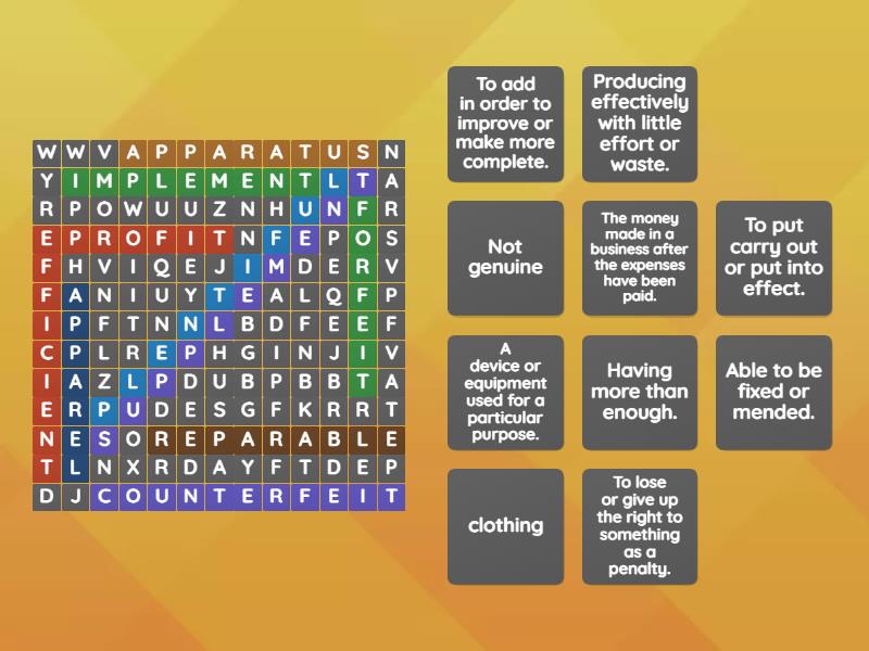 Unit 6- Lesson 2- Work & Money - Wordsearch