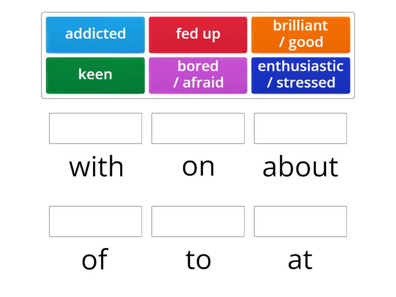 adjectives + prepositions INTER PLUS - Match up