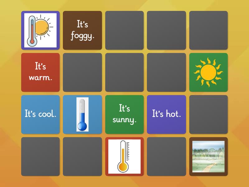 The weather and temperature - Matching pairs