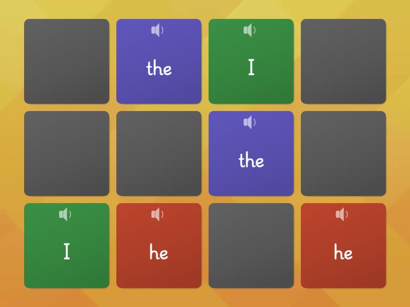 I, the, he, she, me, we - Matching pairs