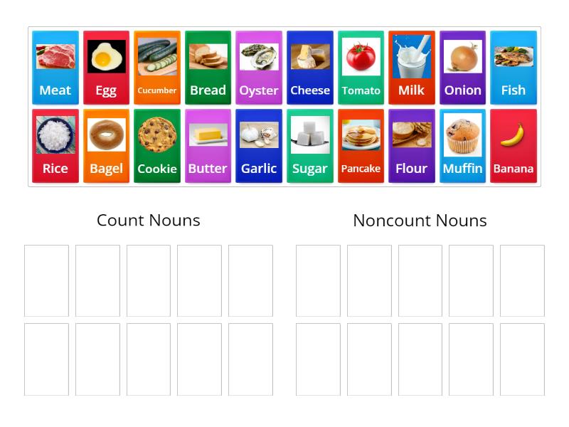 Count and Noncount Nouns - Group sort