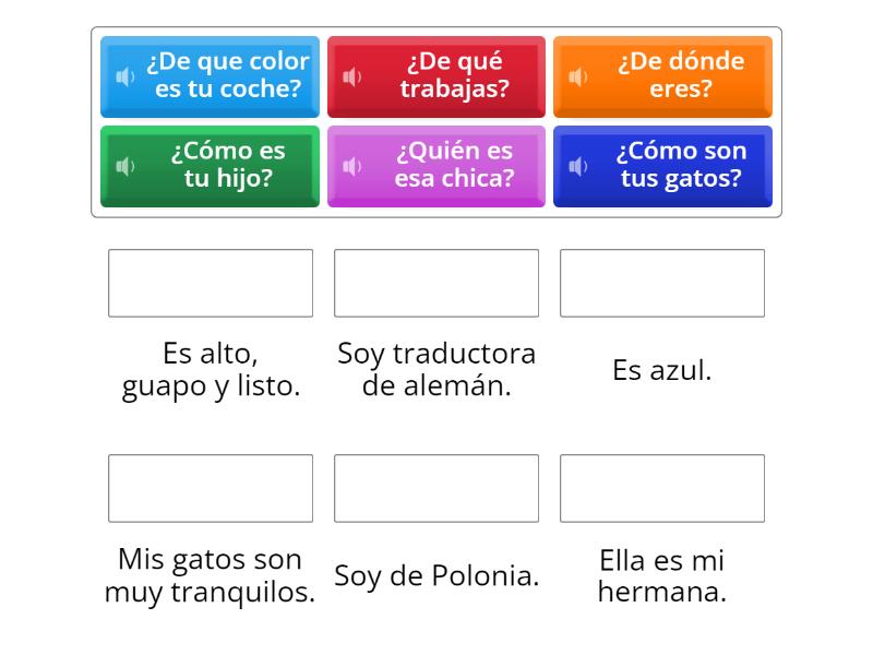verbo ser - Une las parejas