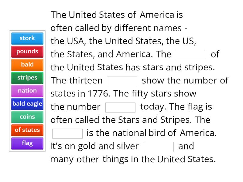 I Love English 3. Unit 10. The USA. - Complete the sentence
