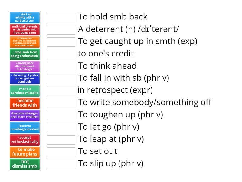 Unit 5 Closeup - phrasal verbs - Match up