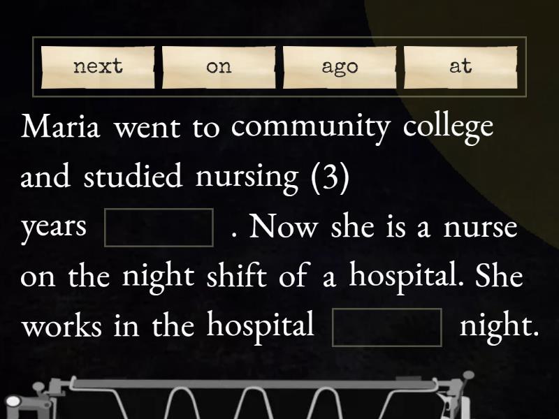 The Hospital. - Complete the sentence