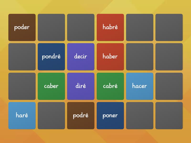 Verbos irregulares de Futuro - Matching pairs