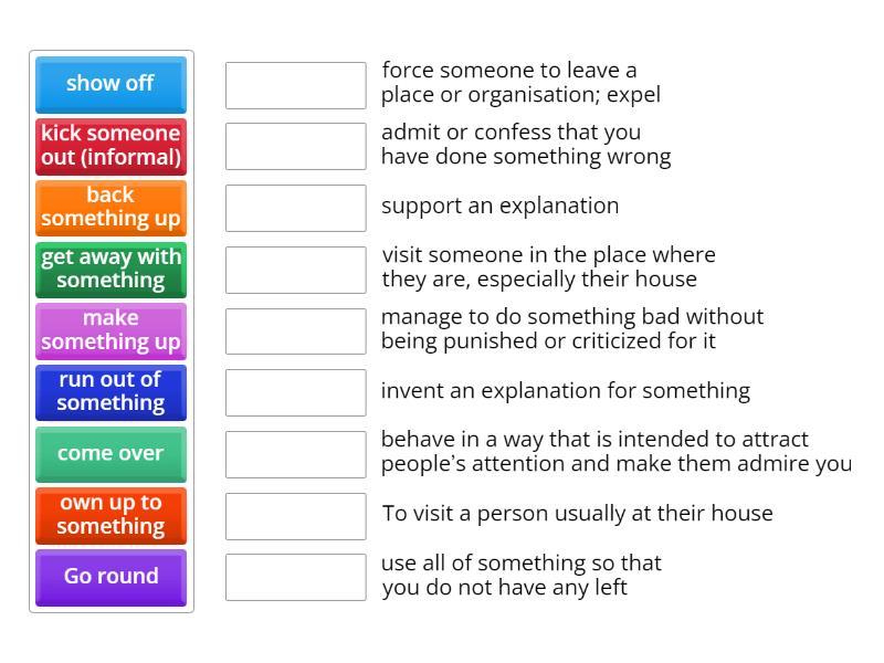 Revision phrasal verbs unit 10 - Match up