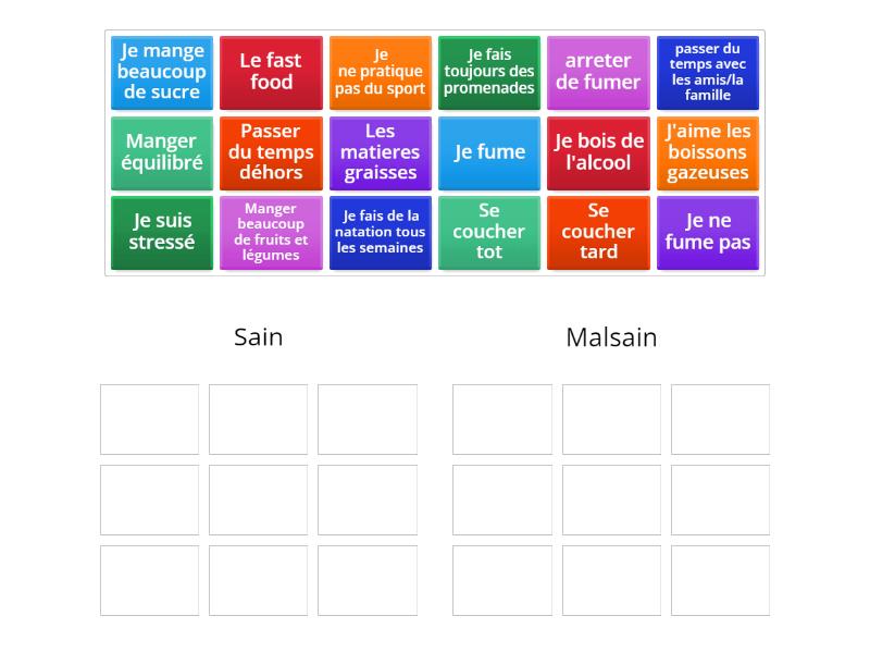 Sain ou malsain? - Group sort