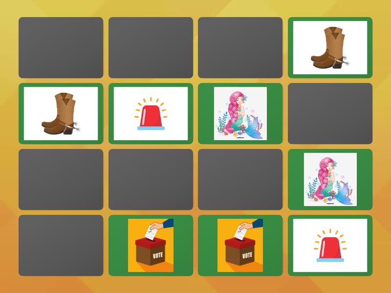 juego de memoria palabras homonimas - Matching pairs