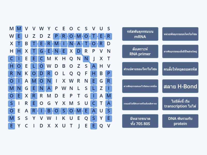 MoleCULAR Genetics 1 - Wordsearch