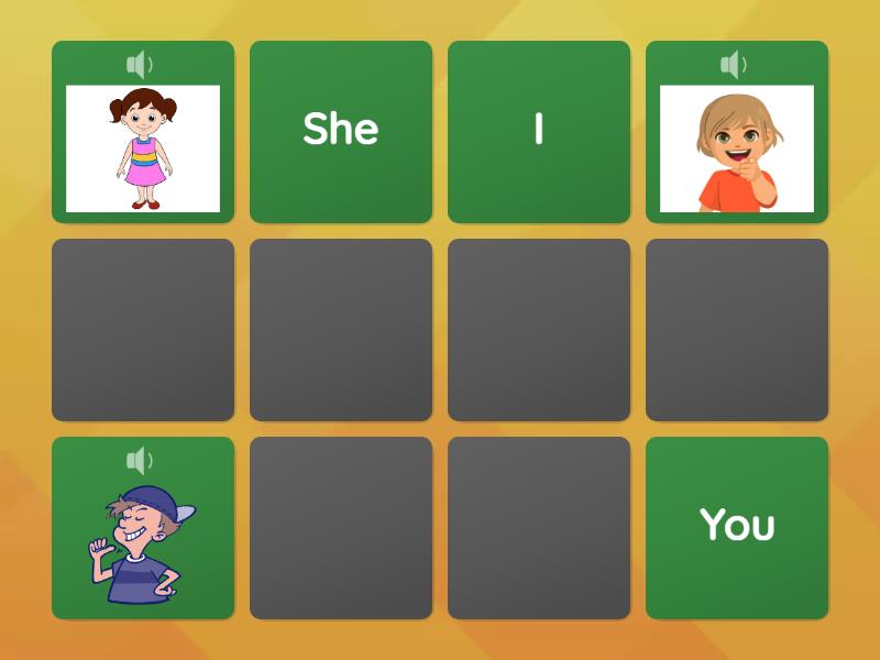 memory personal pronouns - Matching pairs