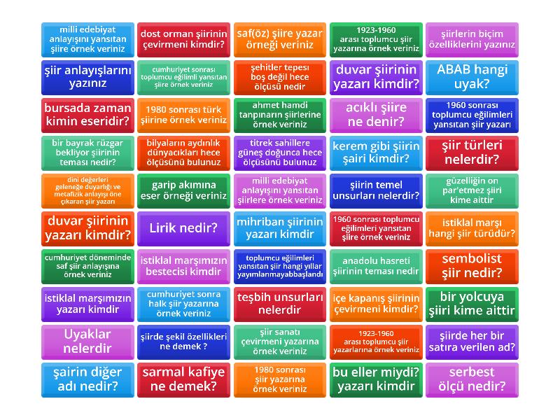 Edebiyat - Flip tiles