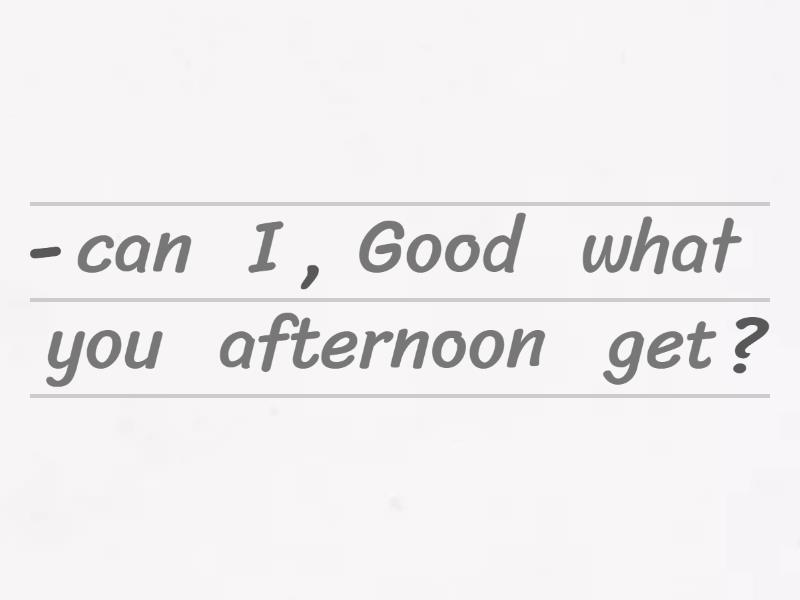 At the bar 2 - Unjumble