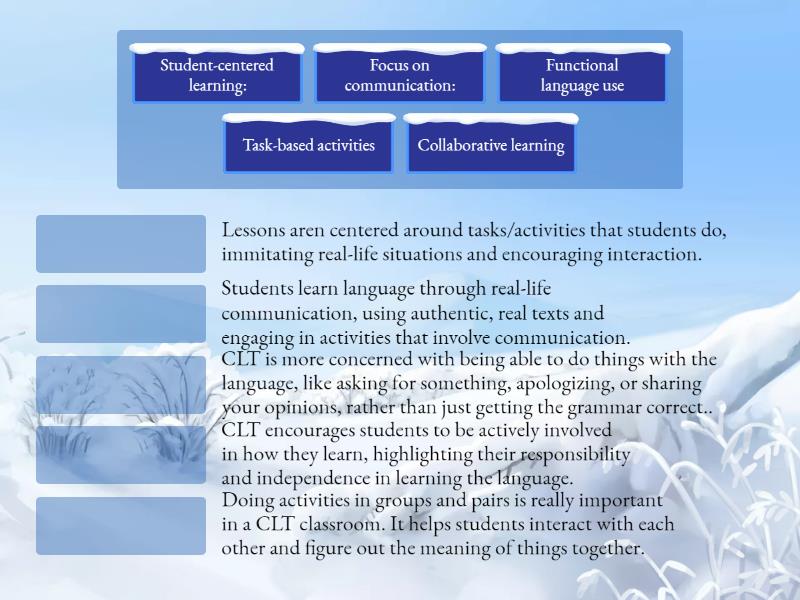 Principles of CLT - Match up